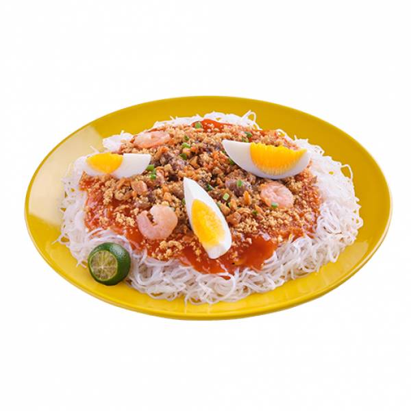 Palabok with Pork Sisig Toppings