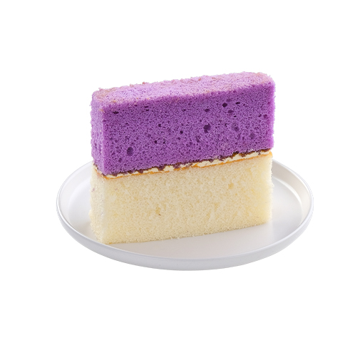 Ube Vanilla Cake Slice