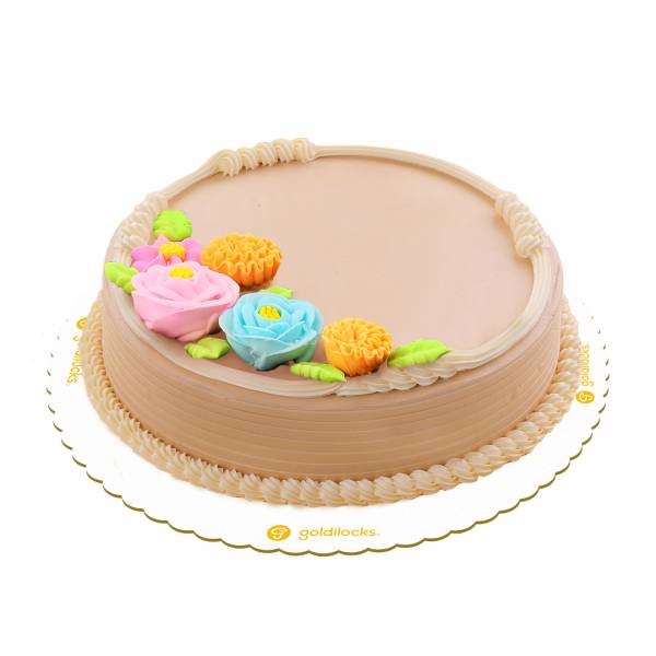 Pastel Blooms Mocha 9" round